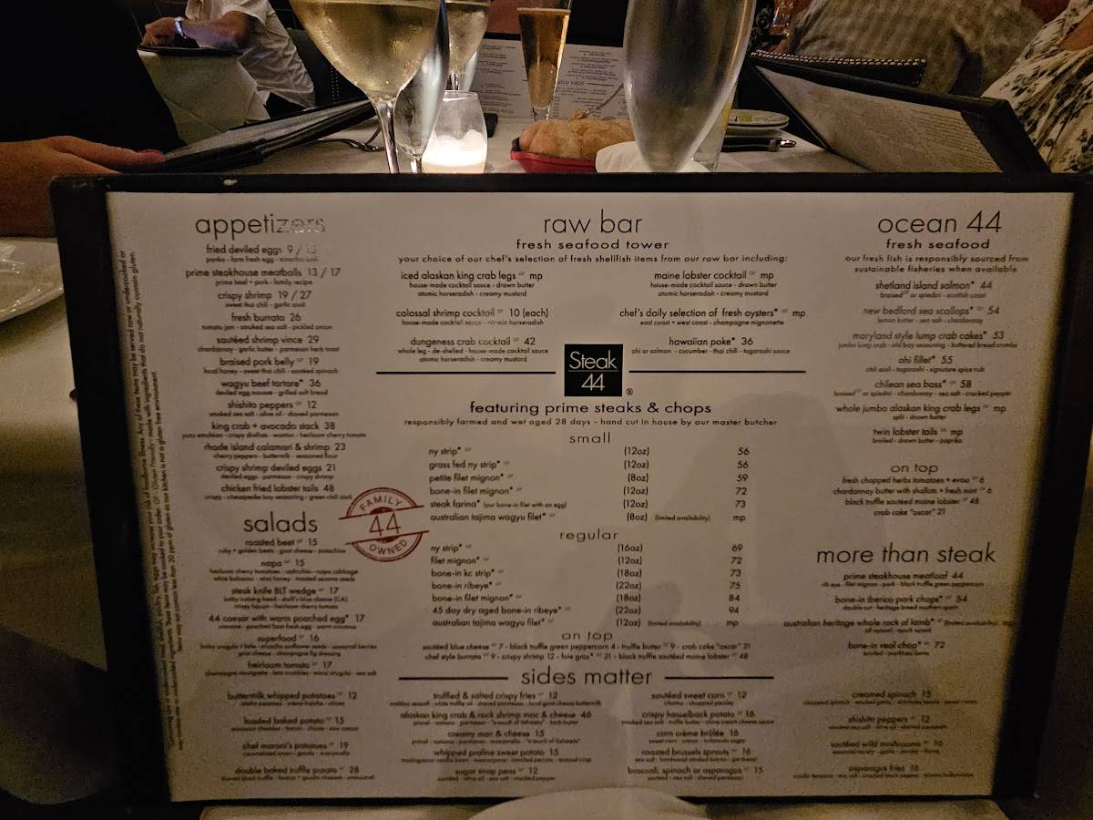 Menu at Steak 44 pub & bar, Phoenix