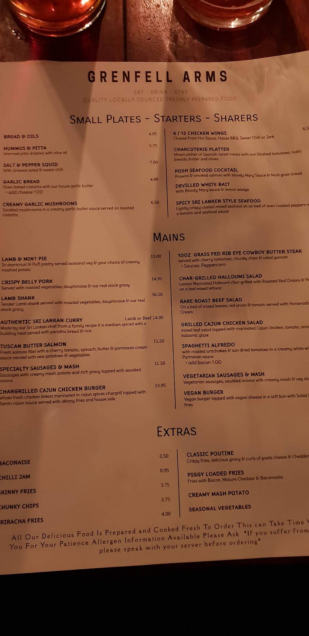 Menu at The Lord Grenfell pub & bar, Maidenhead