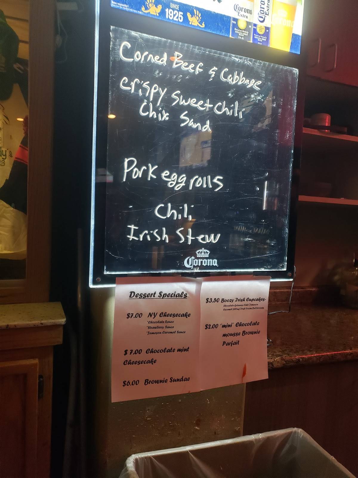 Menu at Tiger Tom's Pub, Omaha