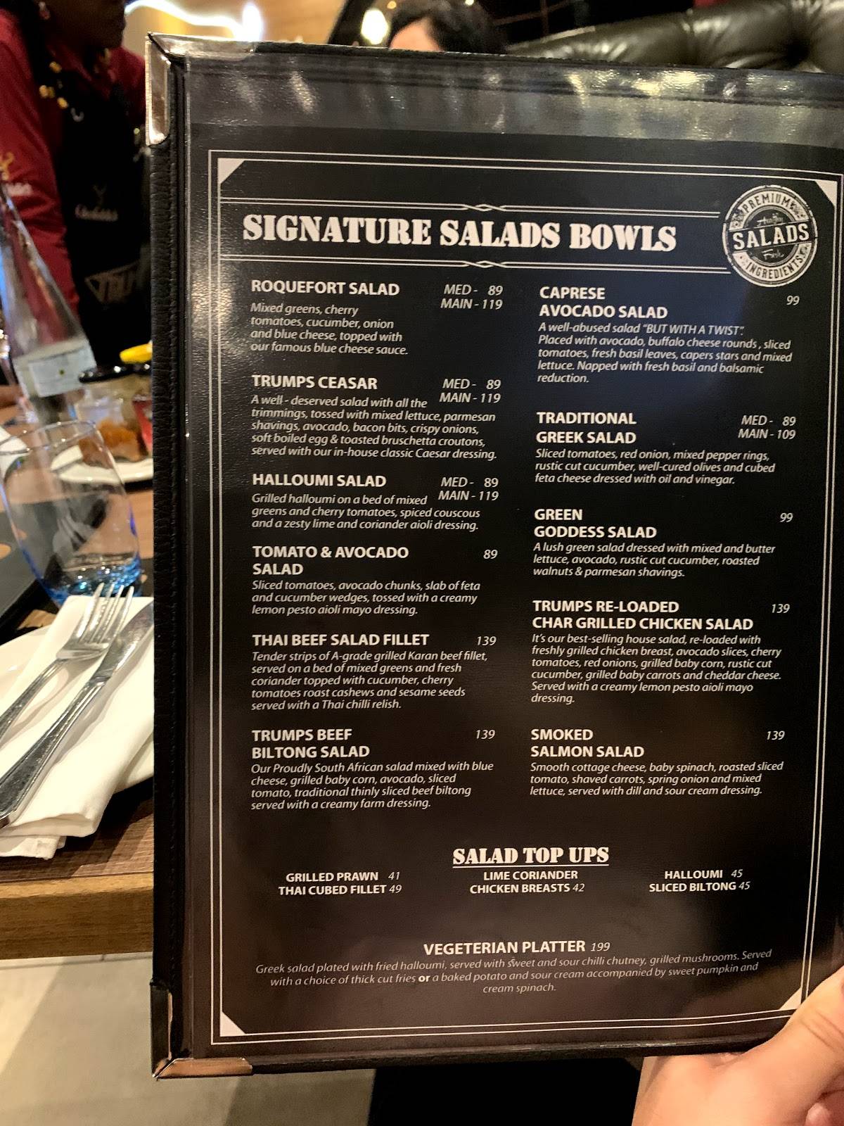 Menu at Trumps Grillhouse and Butchery pub & bar, Sandton
