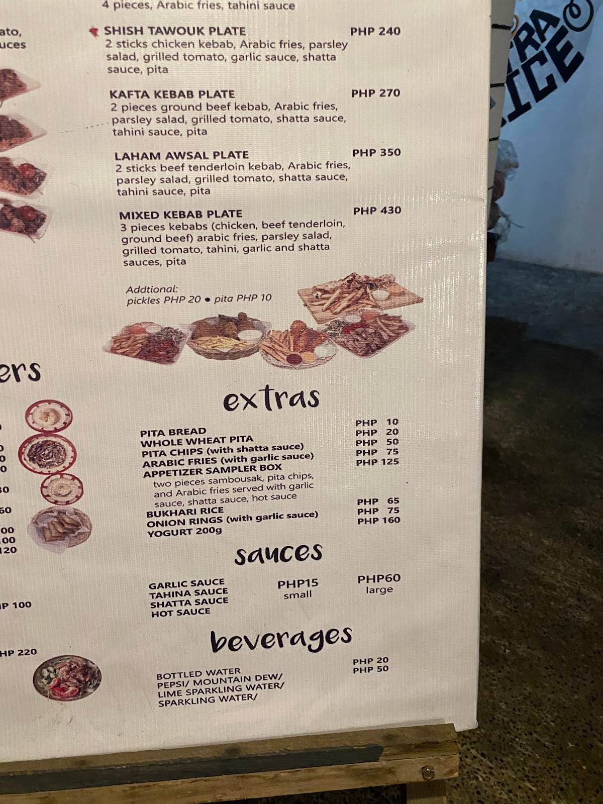 Menu at Meshwe restaurant, Quezon City, Bristol St