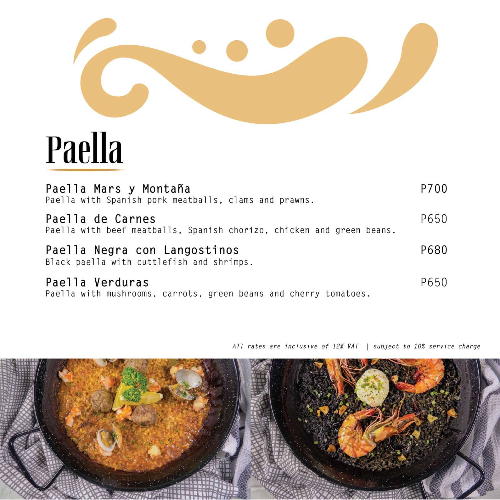 Menu at Ponce restaurant, Quezon City