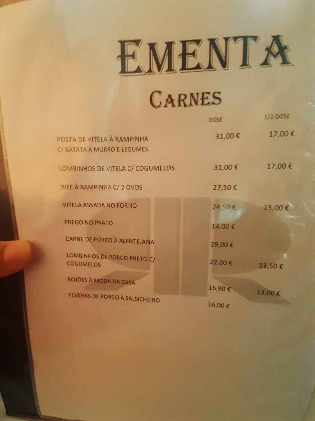 Menu at Rampinha de Grijó restaurant, Grijó, Lugar De Vendas