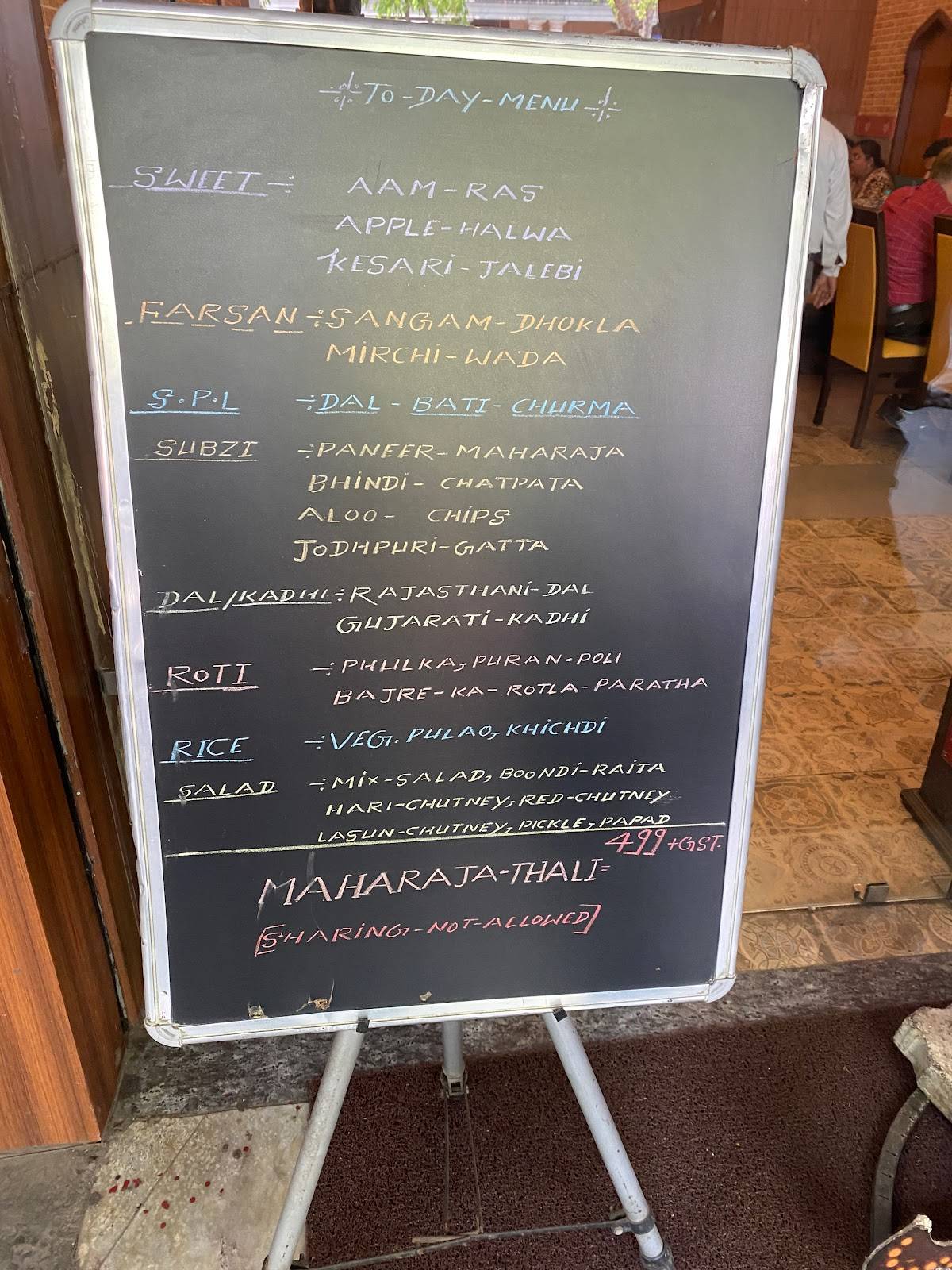 Menu at Ranisa by Jain Chawal Wale, New Delhi