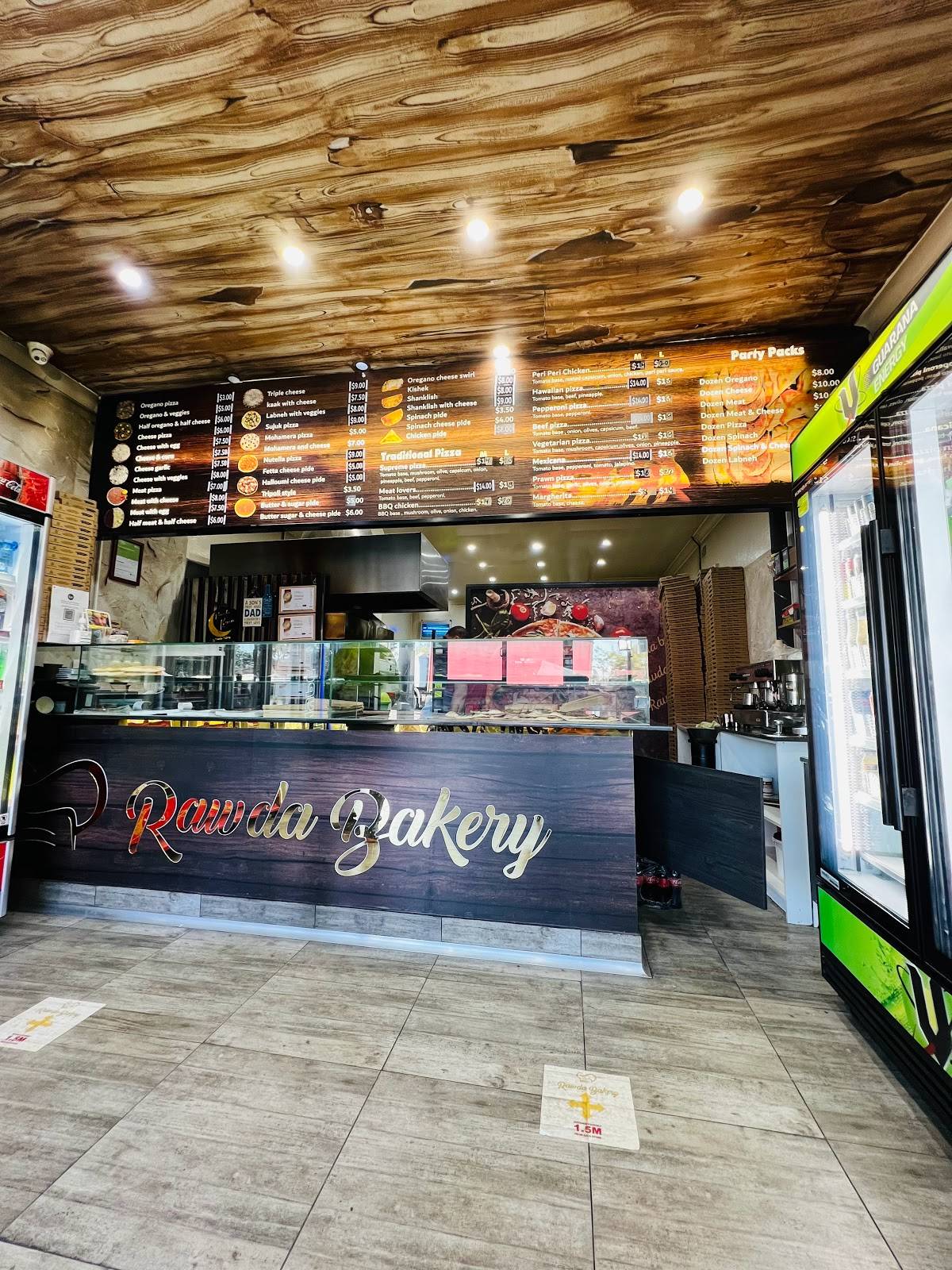 Menu at Rawda Bakery, Smithfield