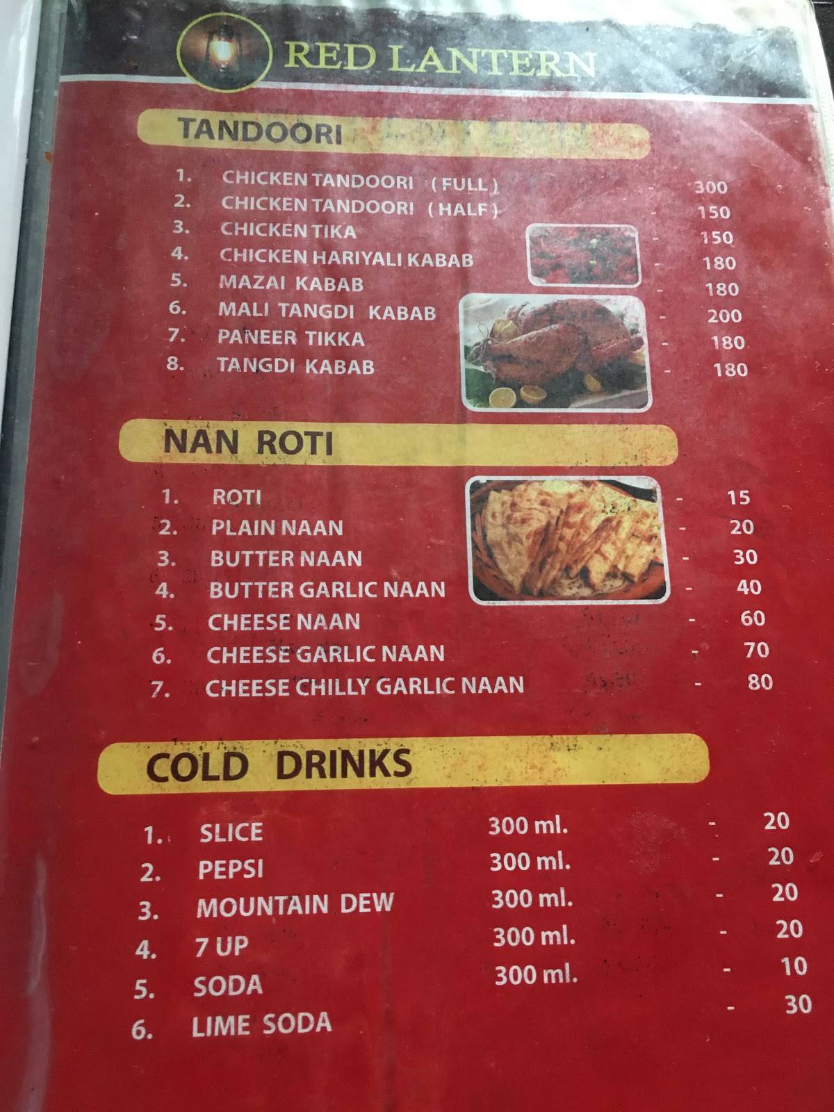 Menu at Red Lantern Restaurant Serves Chinese, Goan Fish Thali, Indian ...