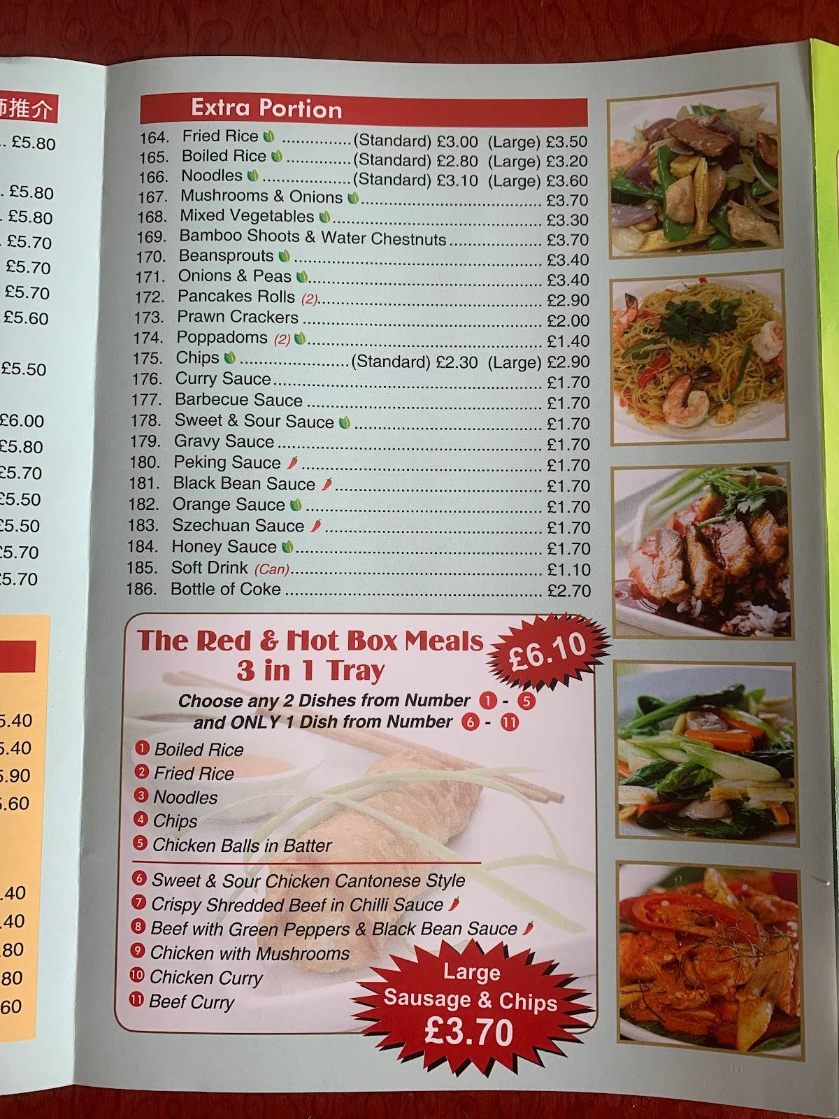 Menu at Red&Hot Chinese Takeaway fast food, Maesteg