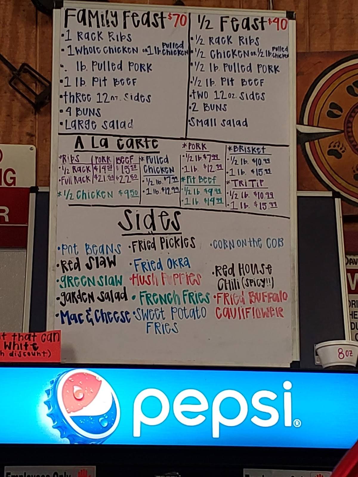 Menu at Red House BBQ, Tehachapi, 426 E Tehachapi Blvd