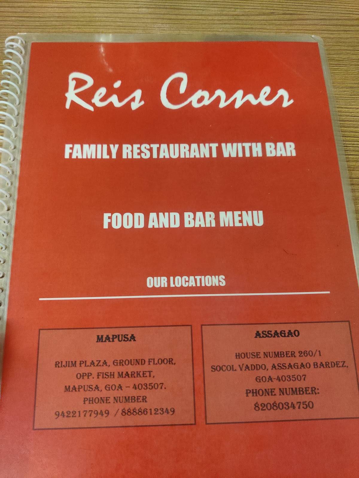 Menu at Reis Corner Mapusa, Mapusa, HRP7+X58