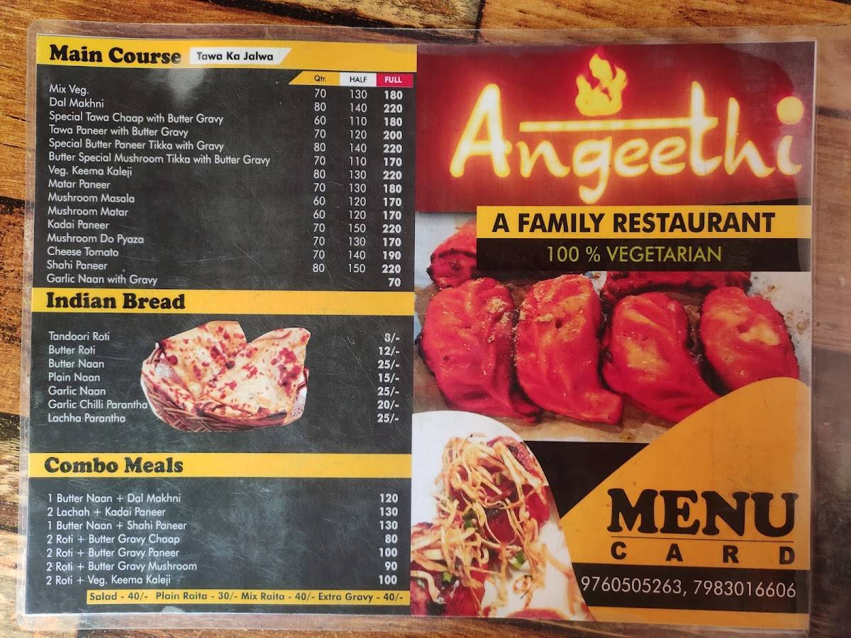 Menu at Angeethi momos, Dehradun
