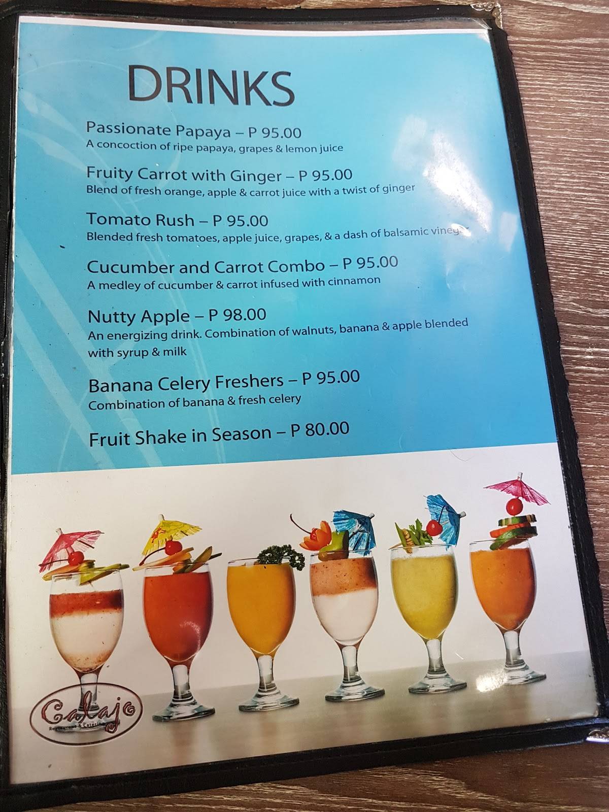 Menu at Calajo Resto restaurant, La Trinidad, FH4Q+JGP