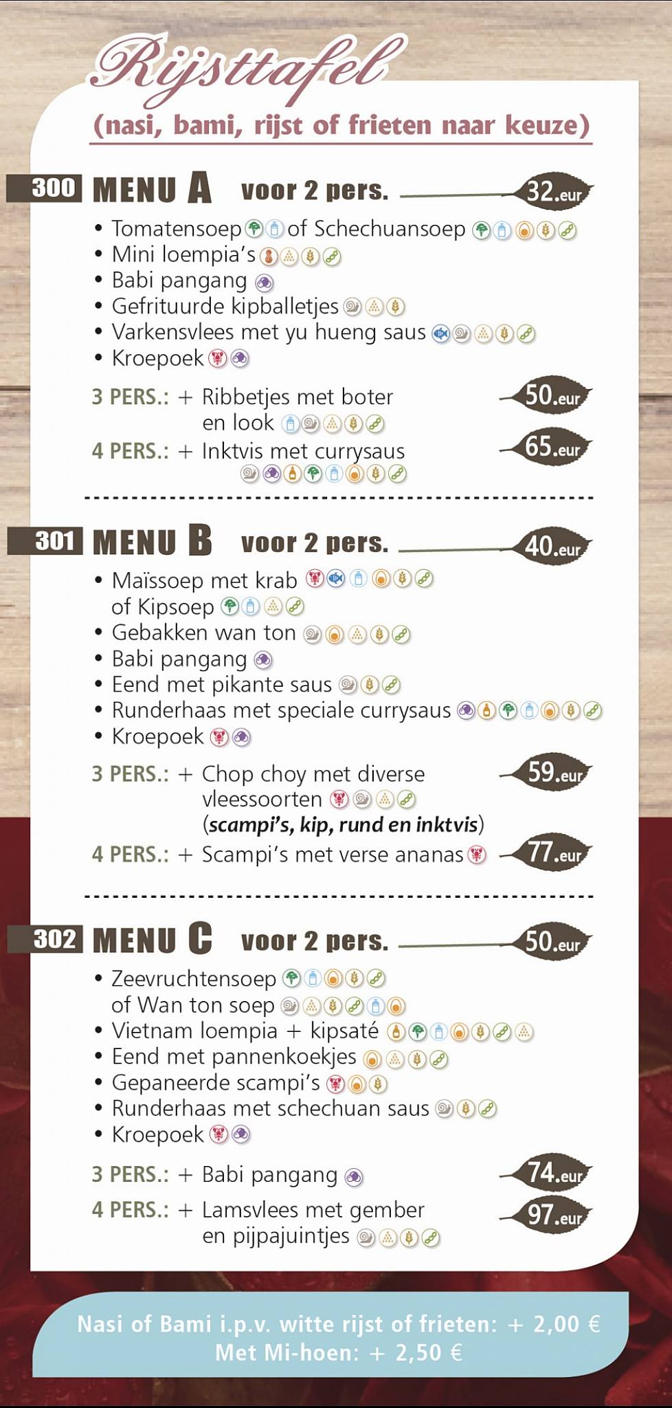Menu at China Pan, Lubbeek, Staatsbaan 156