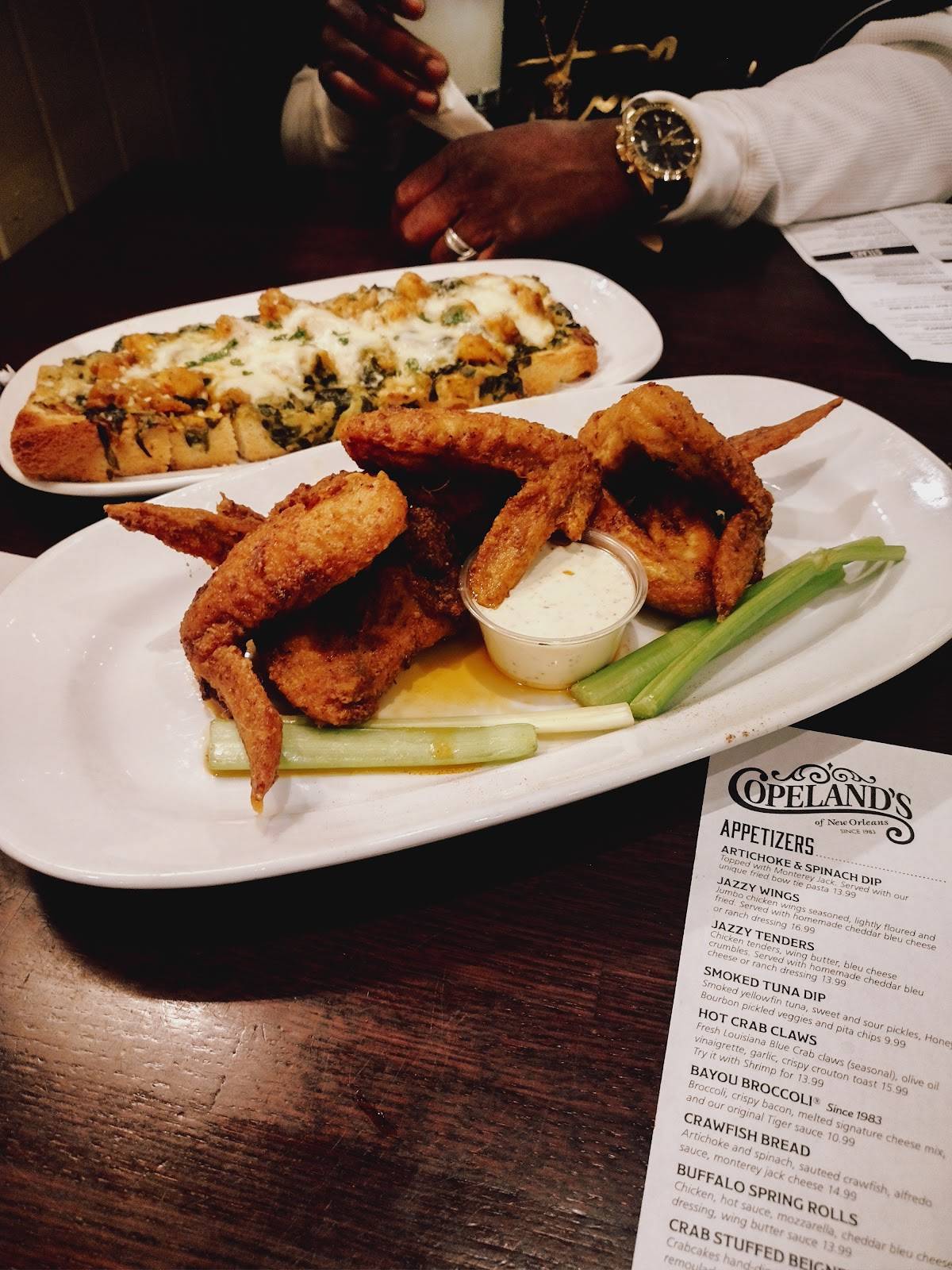 Menu at Copeland's of New Orleans restaurant, Kenner, W Esplanade Ave