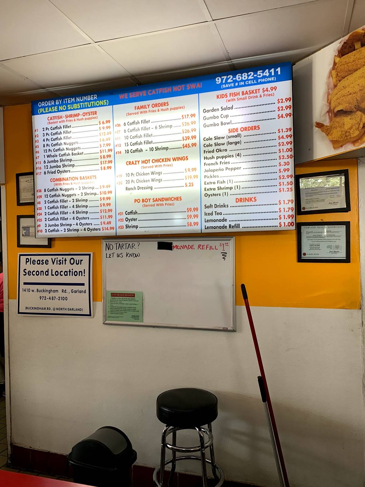 Menu at Crazy Catfish Restaurant, Garland, 805 W Centerville Rd