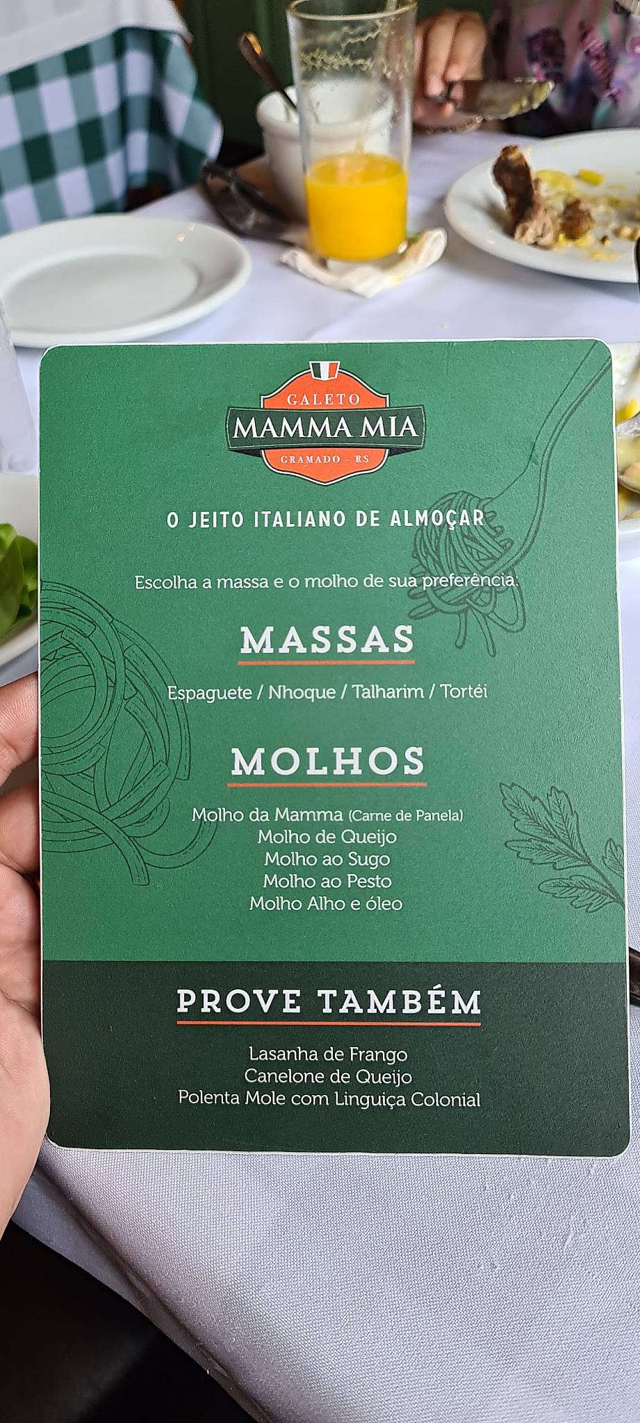 Menu em Galeto Mamma Mia - Gramado restaurante, Gramado