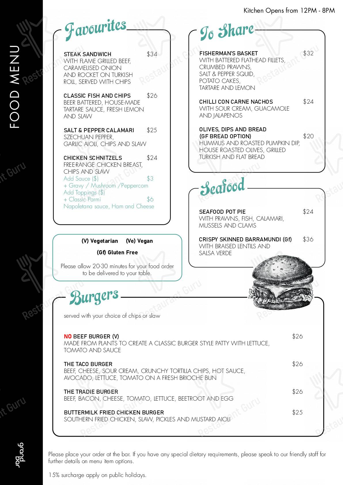 Menu at Hector's Modern Australian Kitchen restaurant, Goolwa