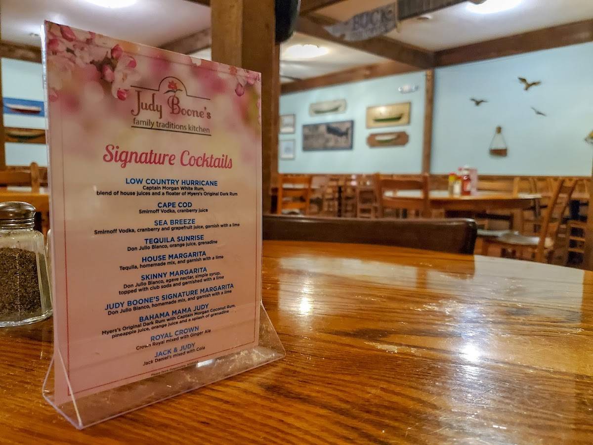 Menu at Judy Boone's Family Kitchen restaurant, Murrells Inlet