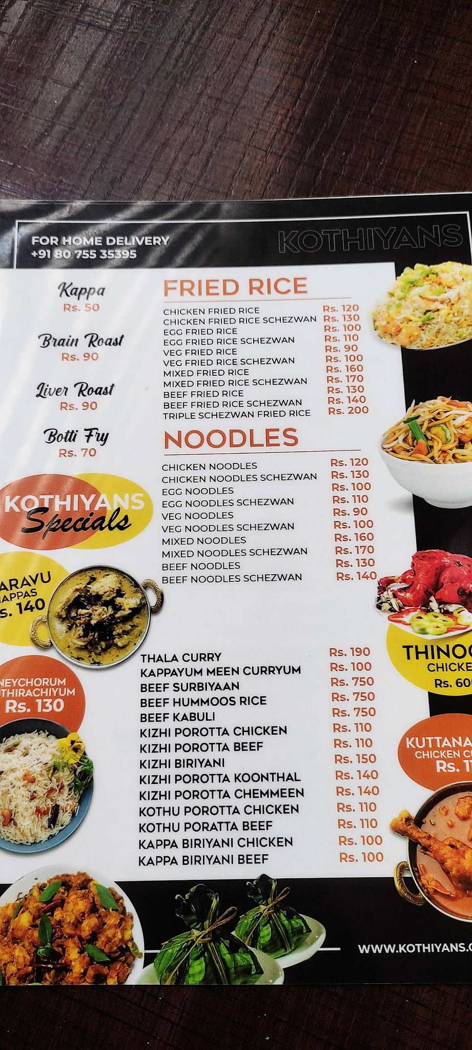 Menu at Kothiyans Restaurant - Multi Cuisine (Kuzhimanthi, Al Faham ...