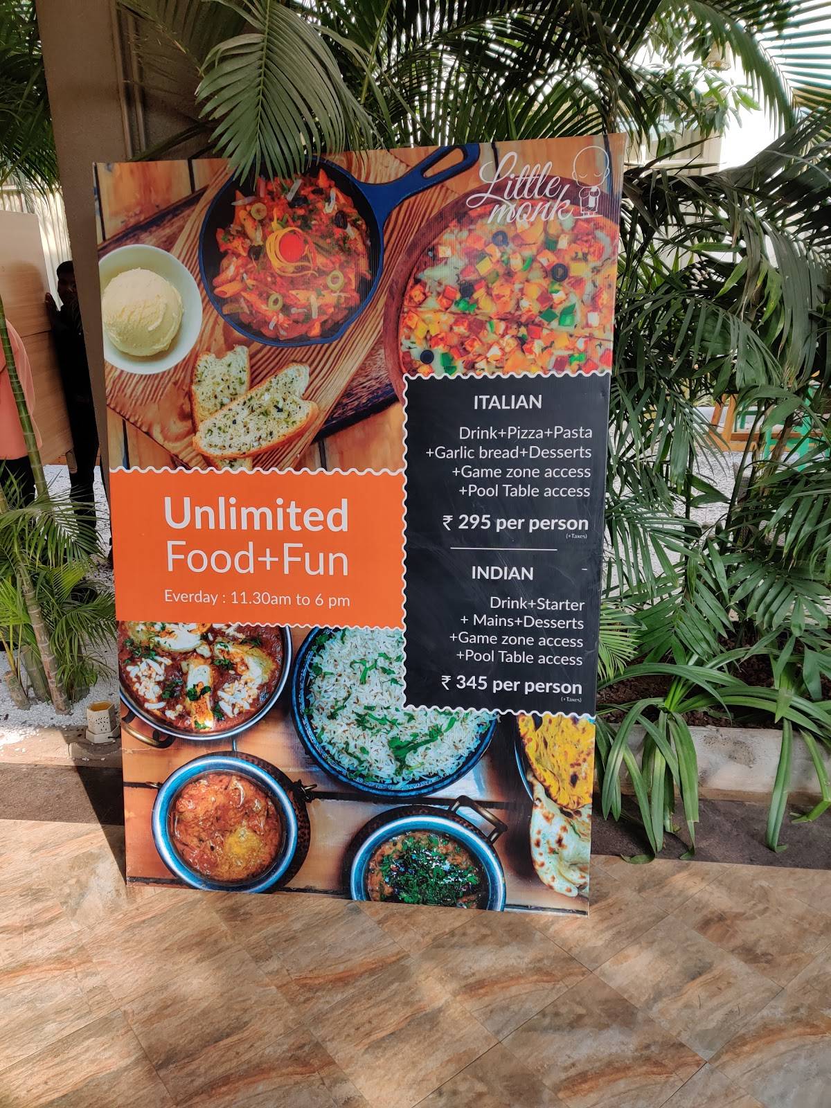 Menu at Little Monk-Fine Dine Restaurant, Indore, Monk's Nirvana Hotel ...