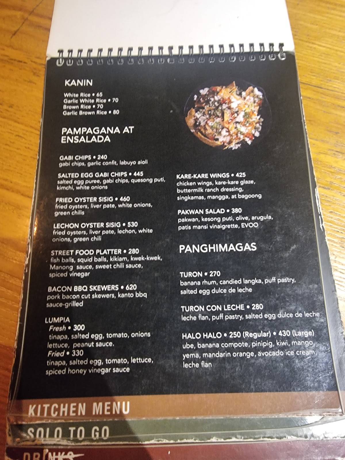 Menu at Locavore BGC restaurant, Taguig, Forbes Town Center