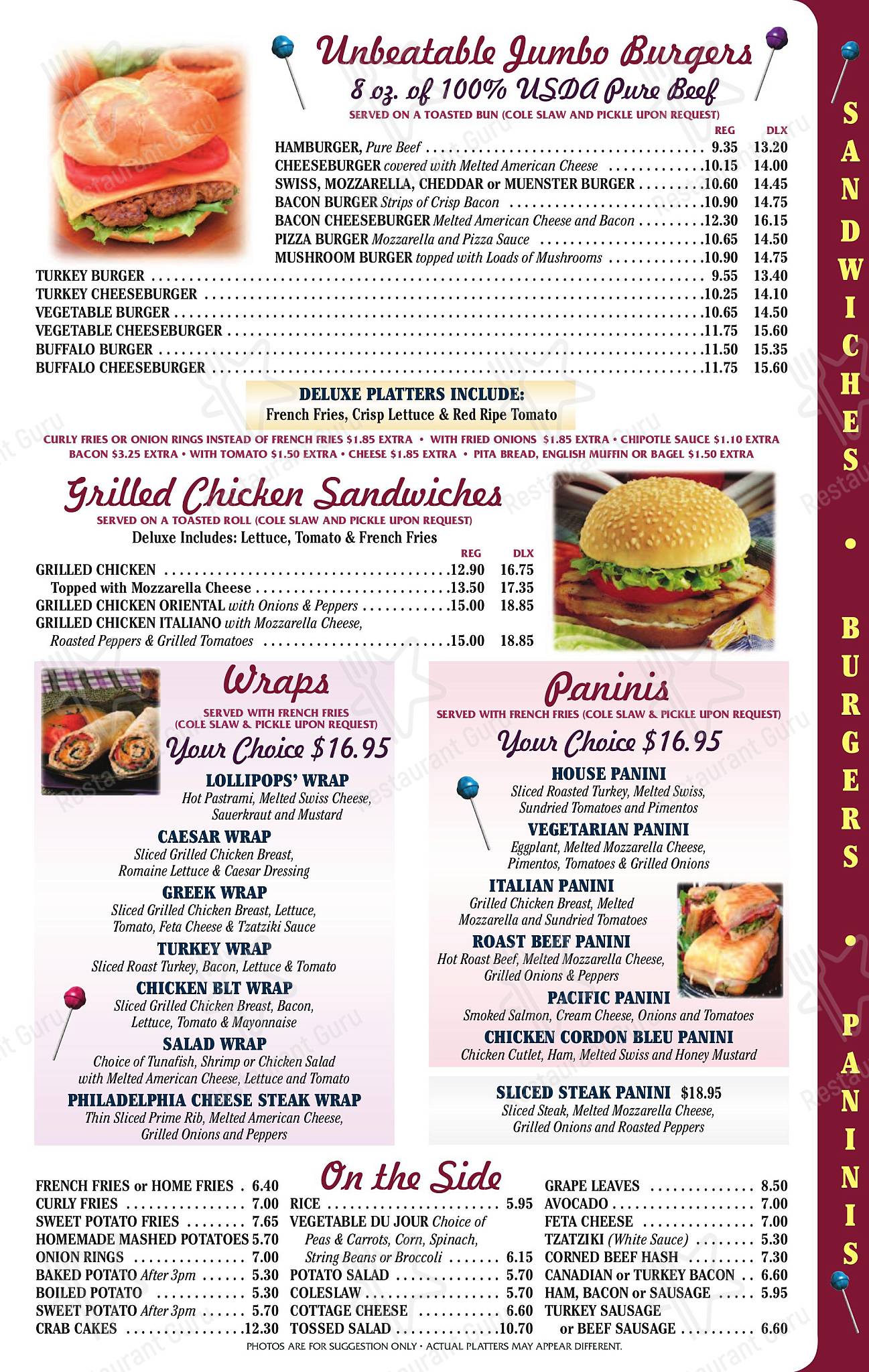 Menu at Lollipops Diner restaurant, New York City, 153-31 Cross Island Pkwy