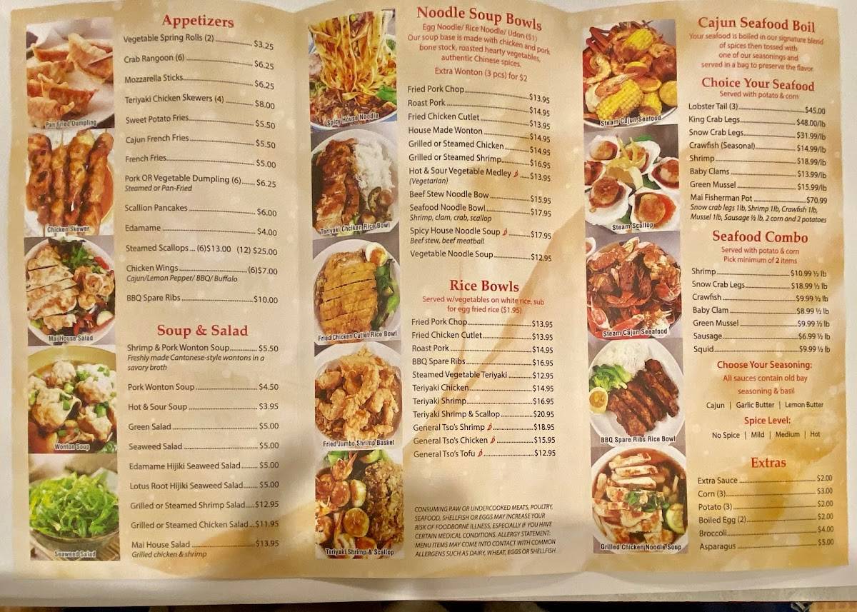 Menu at Mai Noodle House restaurant, Gettysburg
