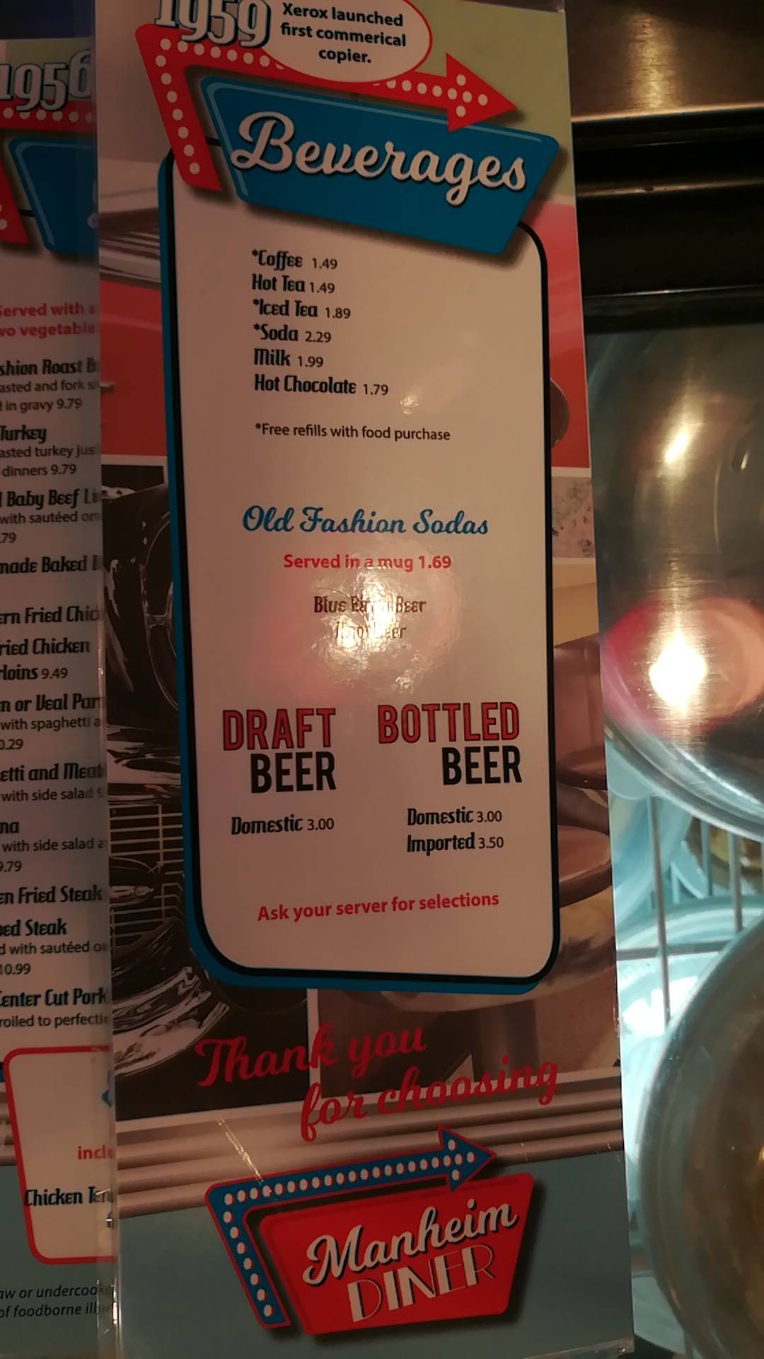 Menu at Manheim Diner restaurant, Schuylkill Haven, PA-61