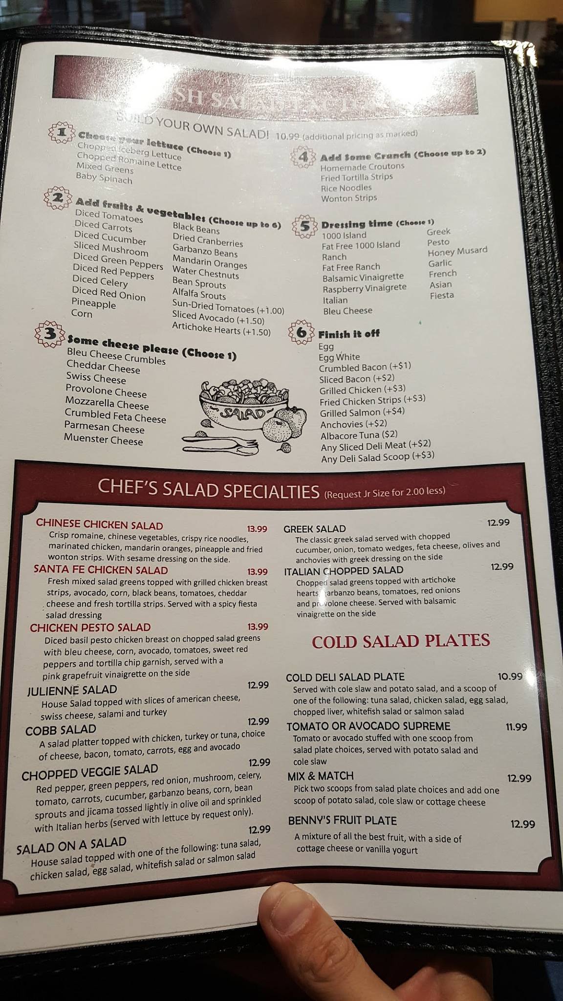 Menu at Max and Benny's restaurant, Northbrook, 461 Waukegan Rd