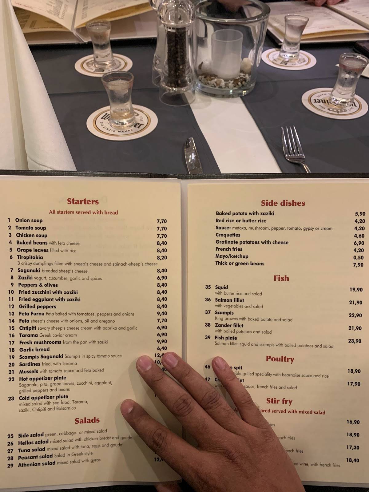 Speisekarte von Restaurant Meteora, Minden