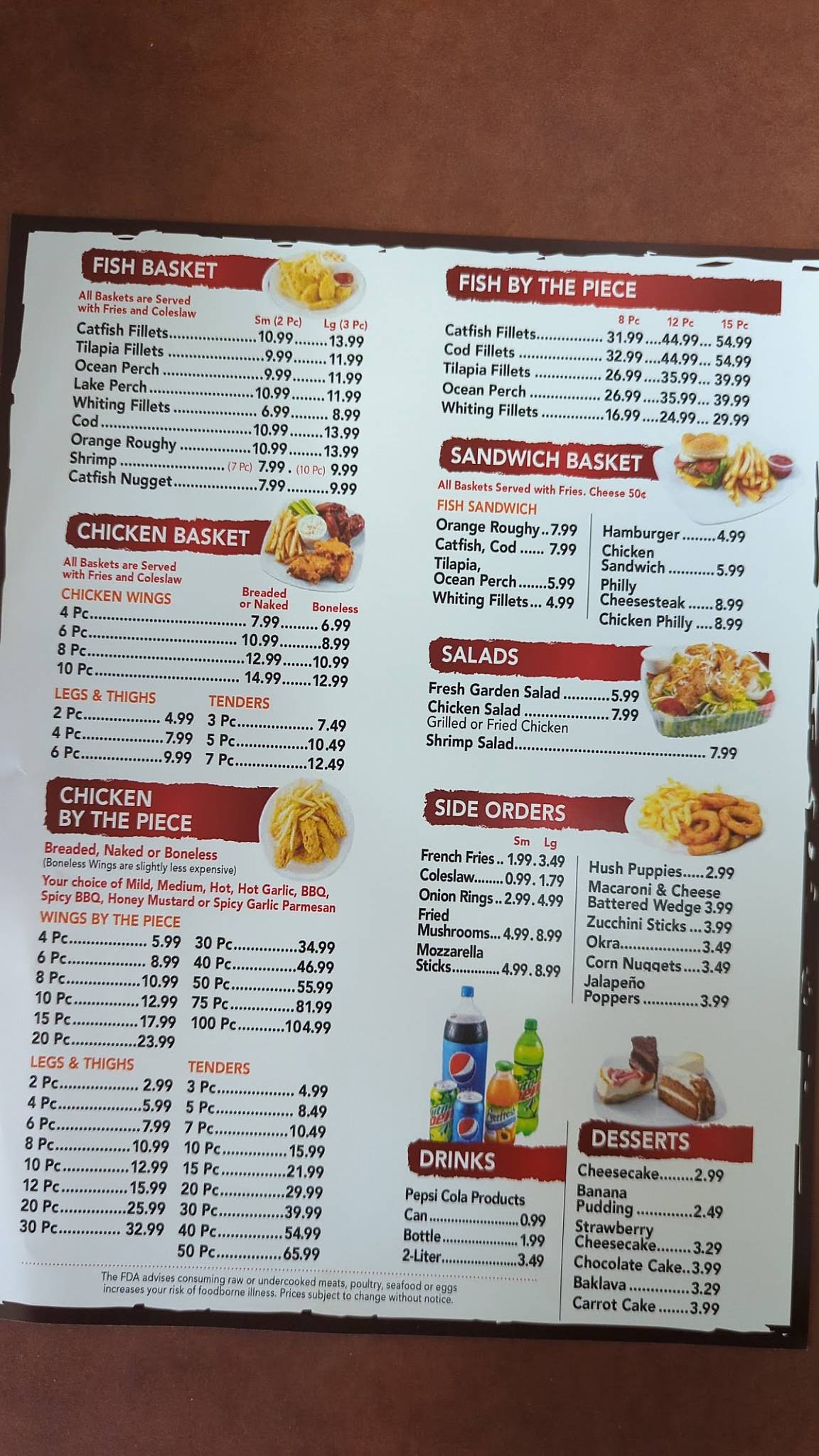 Menu at Moraine Fish & Chicken restaurant, Moraine, N Springboro Pike