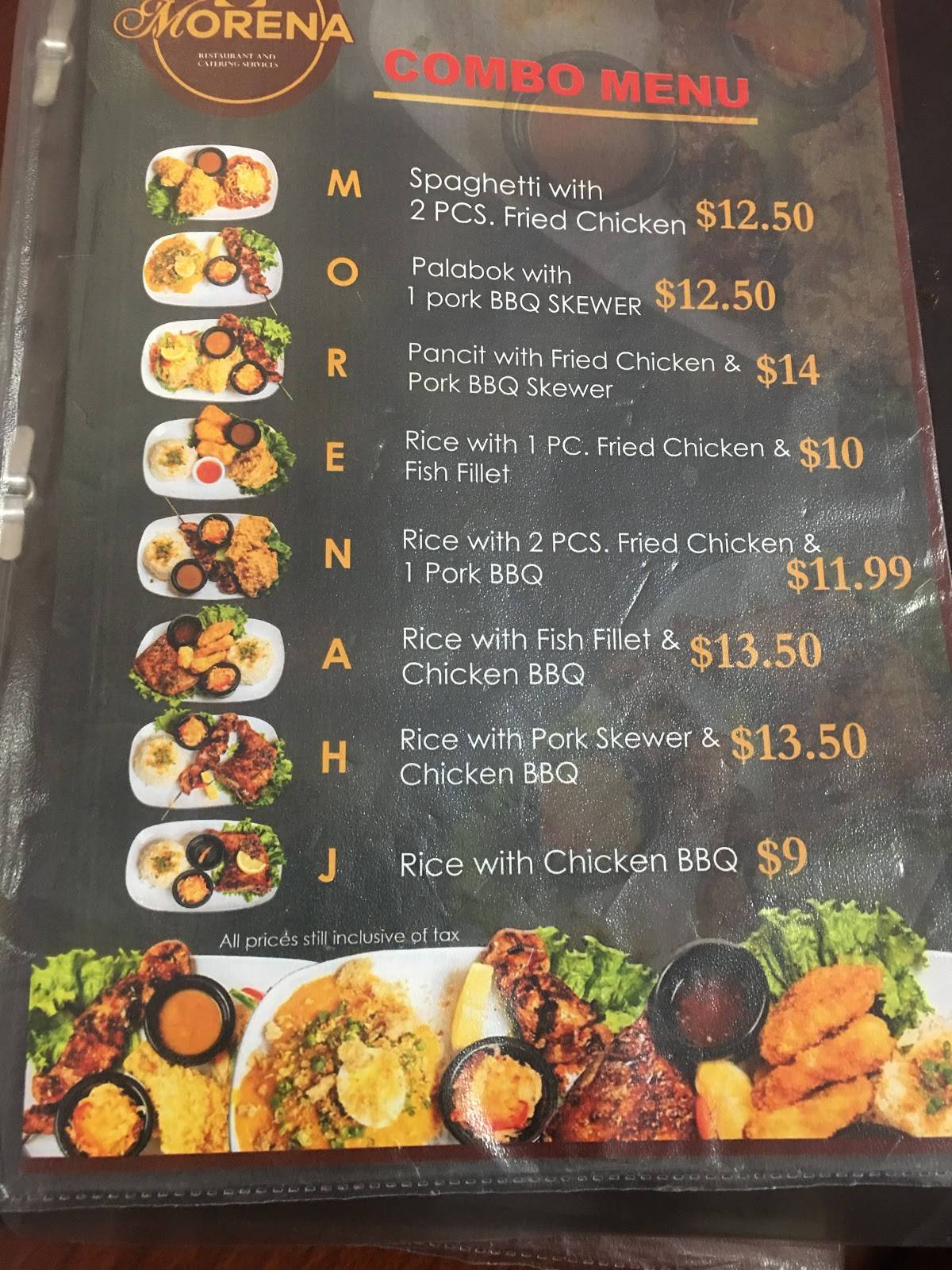 Menu at Morena Restaurant, Montréal
