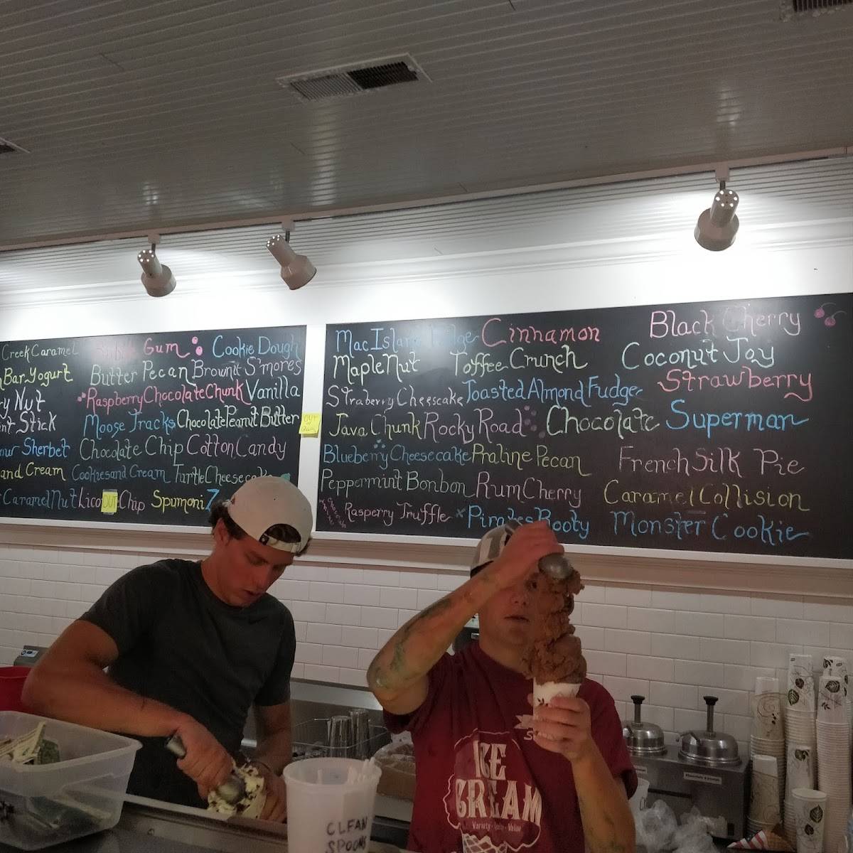 Menu at Nelson's Ice Cream restaurant, Stillwater