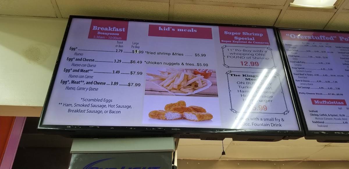 Menu at PO Boy Depot LLC restaurant, Marrero