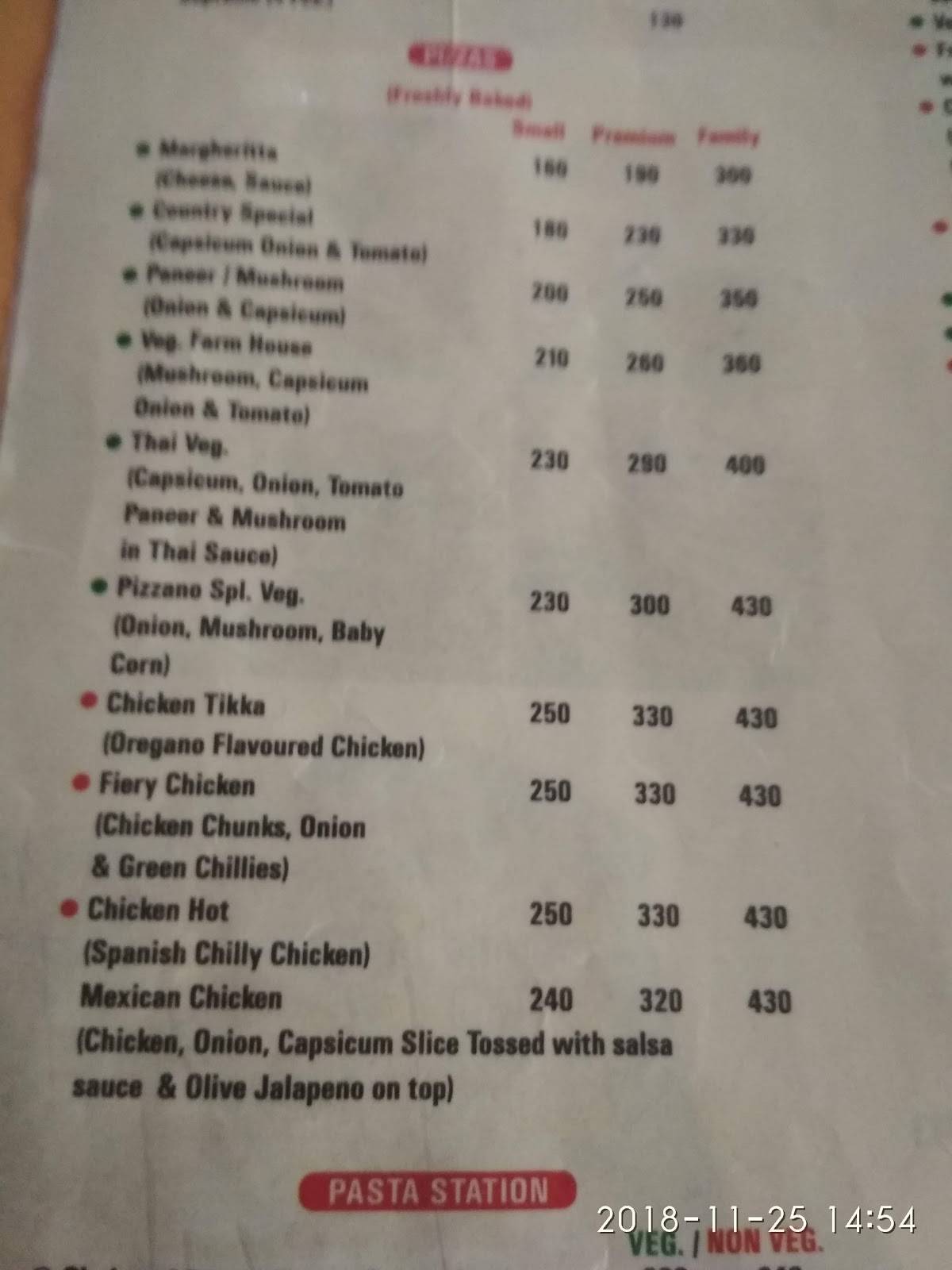 Menu at Pizzano Restaurant & Bakery, Bathinda