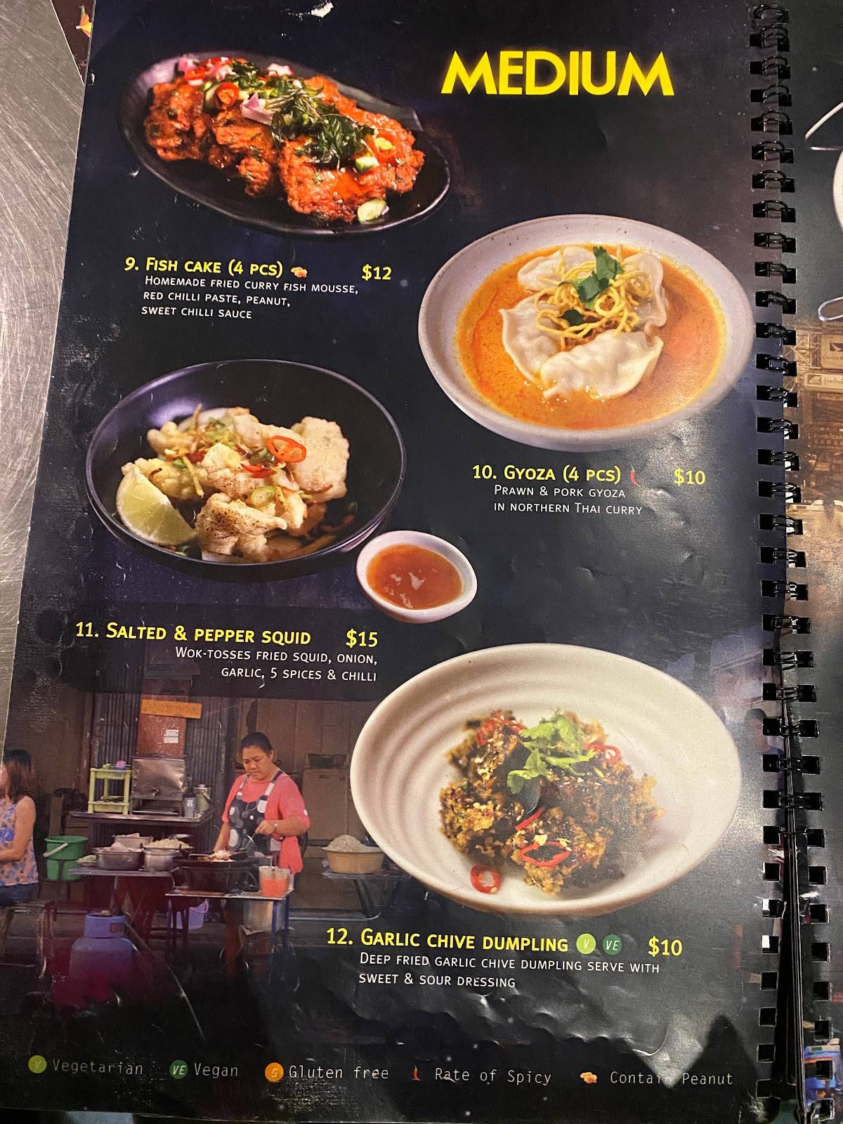 Menu at Pochana restaurant, Brisbane City