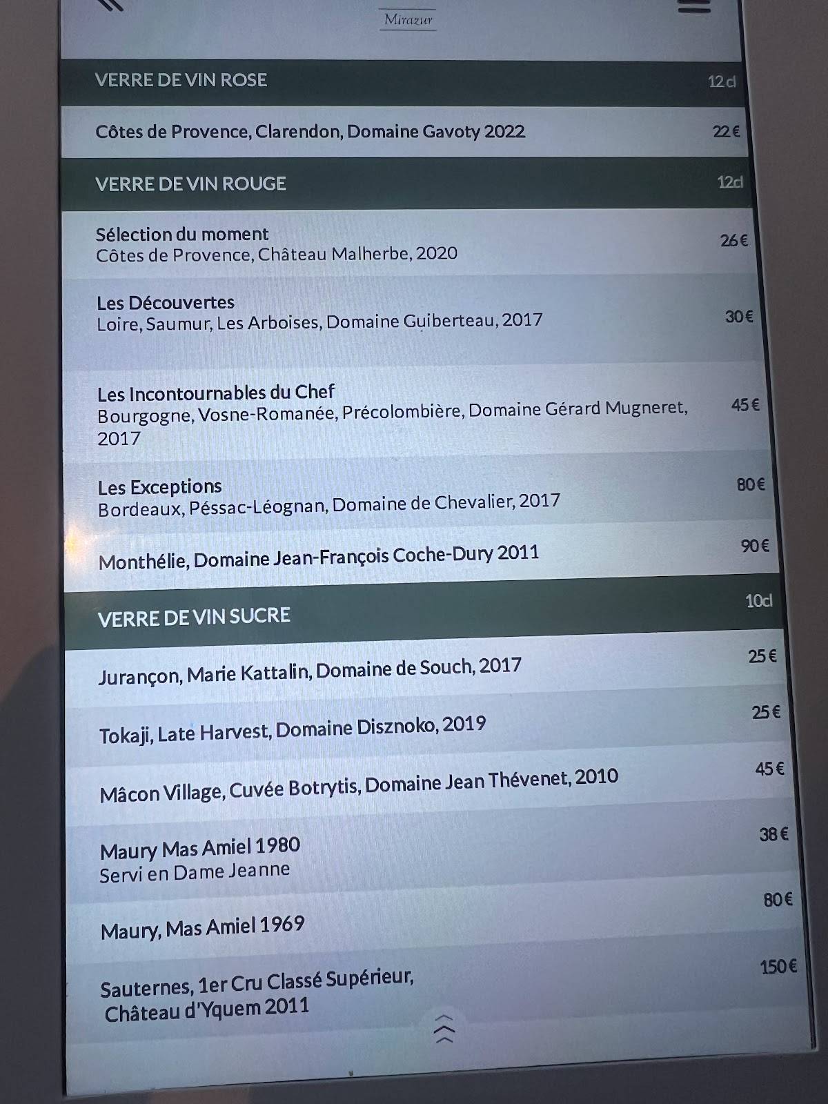 Menu au Restaurant Mirazur, Menton, 30 Av. Aristide Briand