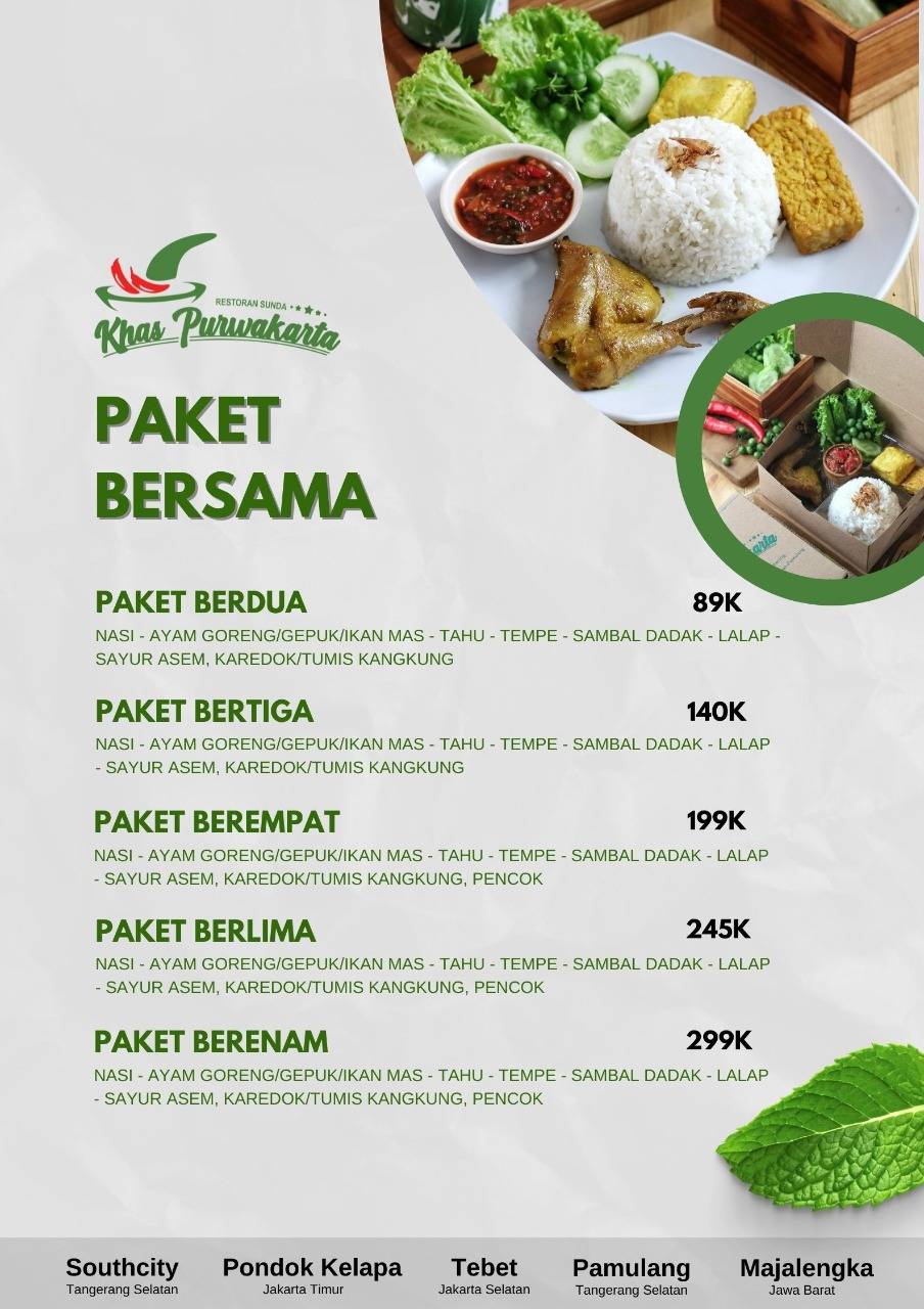 Menu at Resto Sunda Khas Purwakarta Pd Kelapa restaurant, East Jakarta