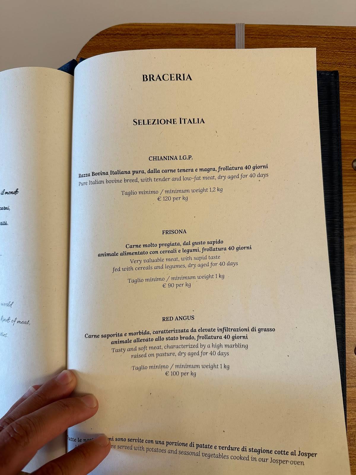 Menu at Roc - Pizza & Steak restaurant, Positano