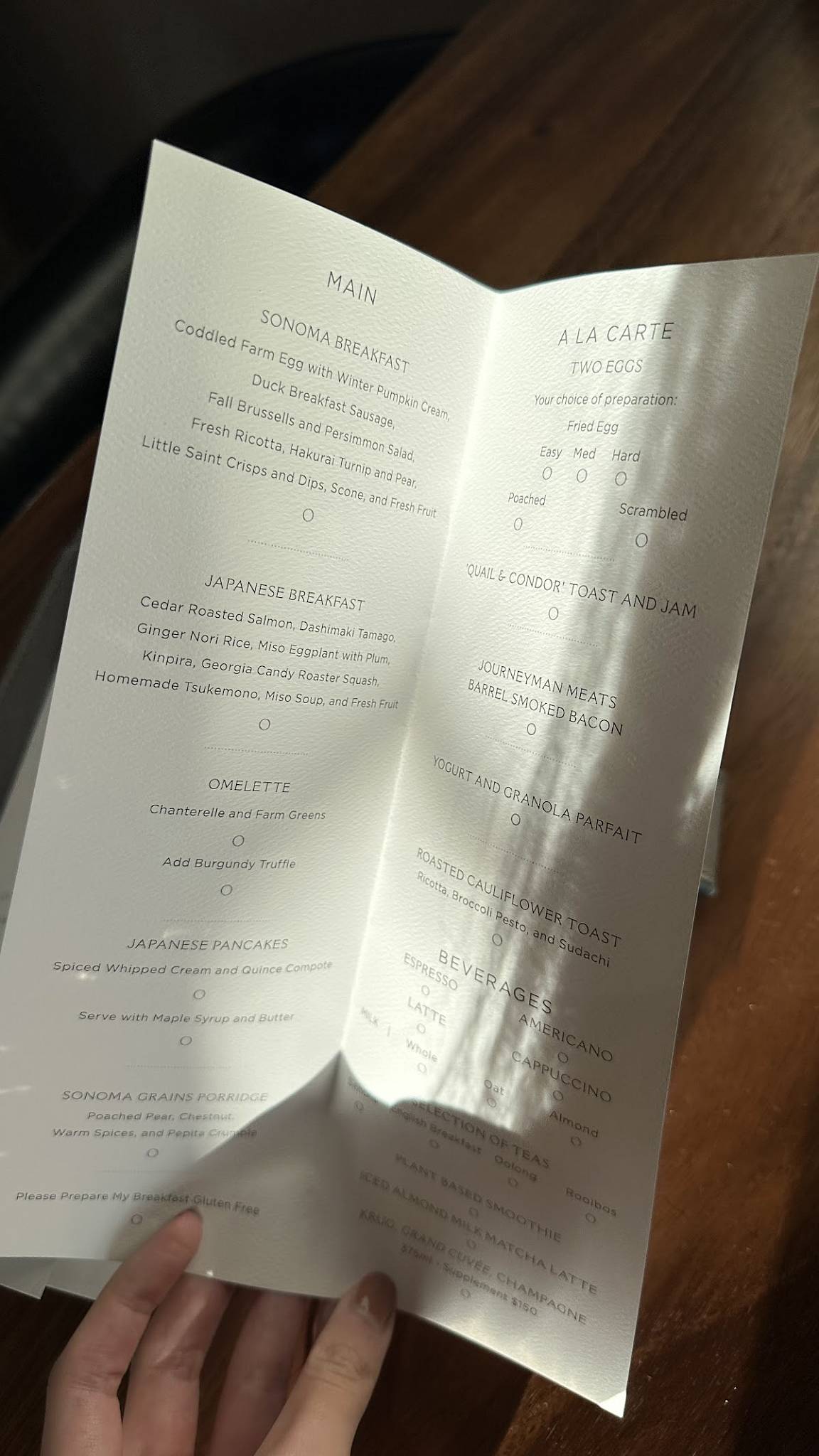 Menu at SingleThread Farm - Restaurant - Inn, Healdsburg