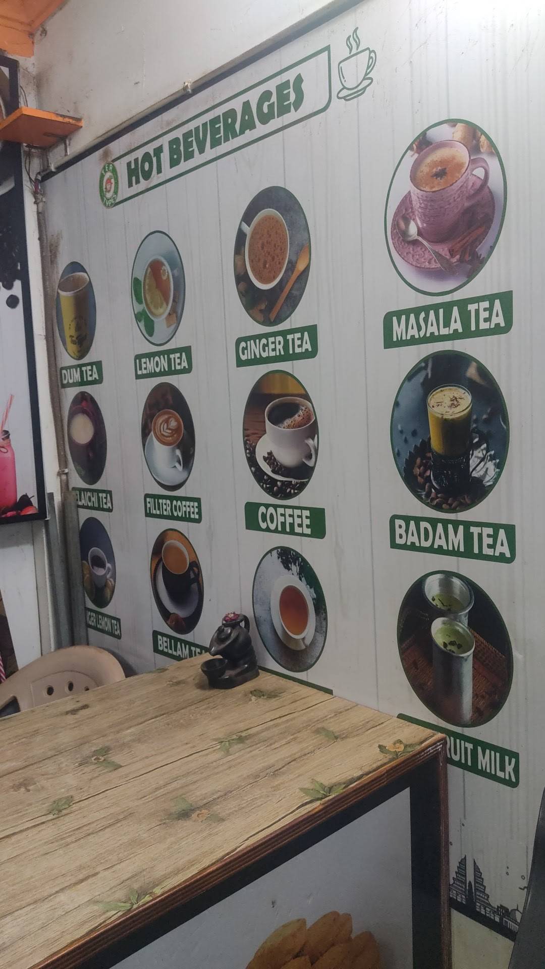 Menu at TEA TYPES, Nuzividu