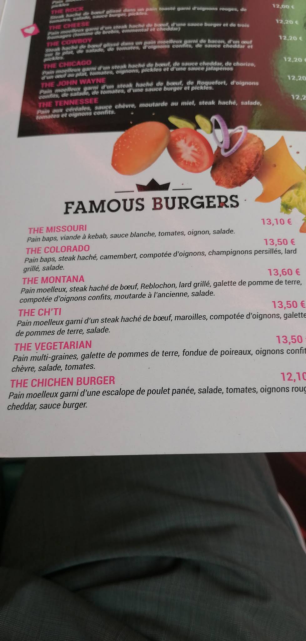 Menu au TWIST DINER CAFE Steack House, Challans