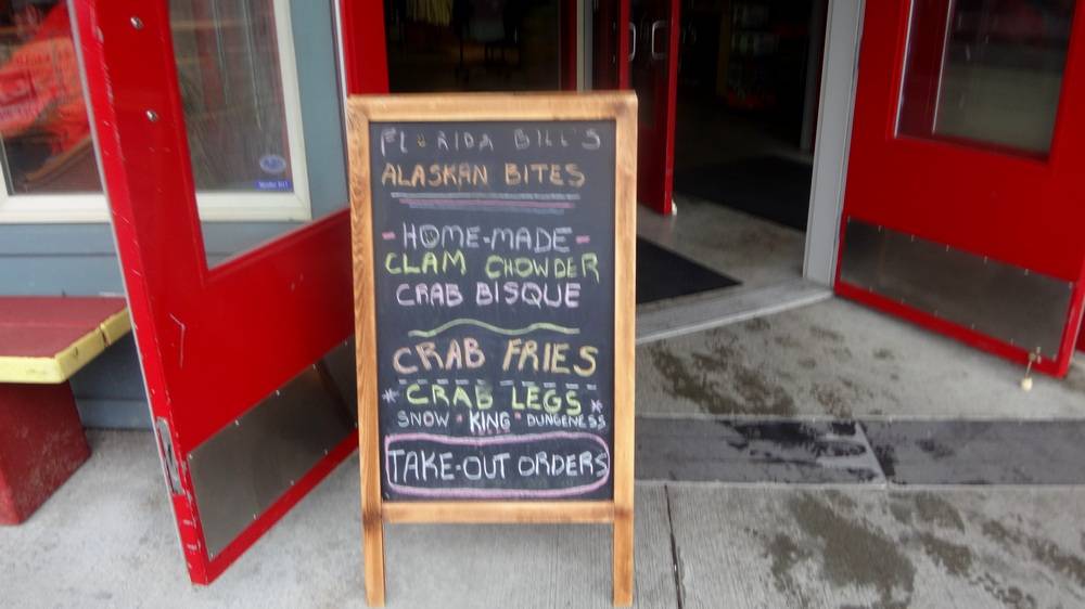 Menu at The Alaska Fish House restaurant, Ketchikan, 3 Salmon Landing