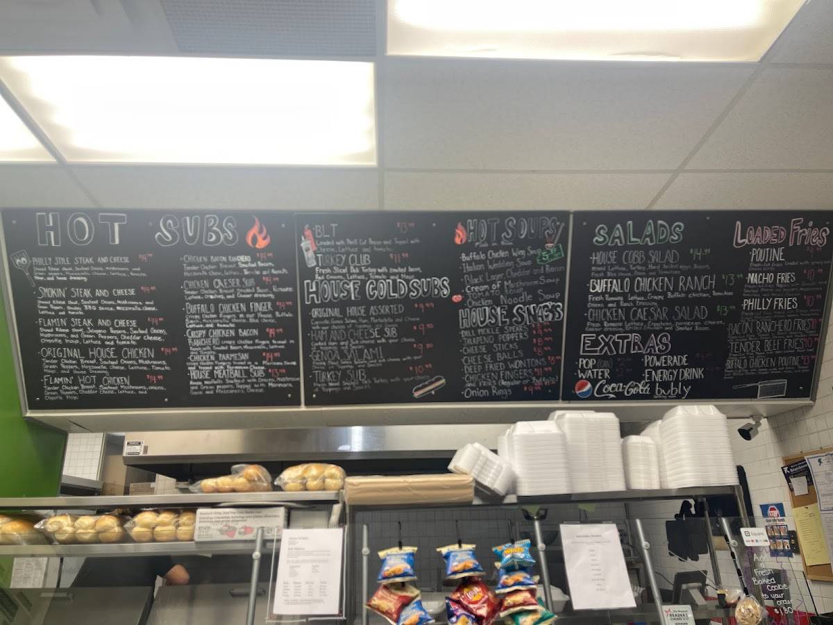 Menu at The House of Subs restaurant, St. Catharines