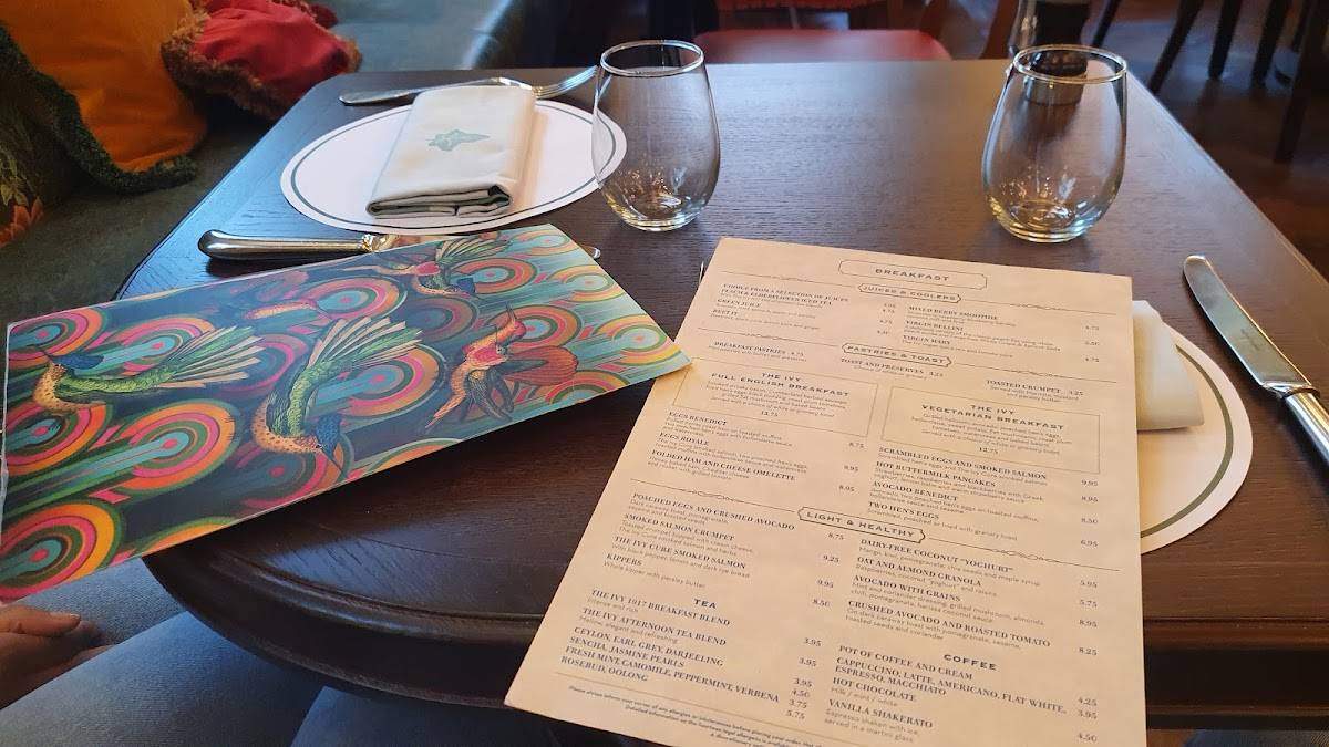 Menu at The Ivy Exeter restaurant, Exeter
