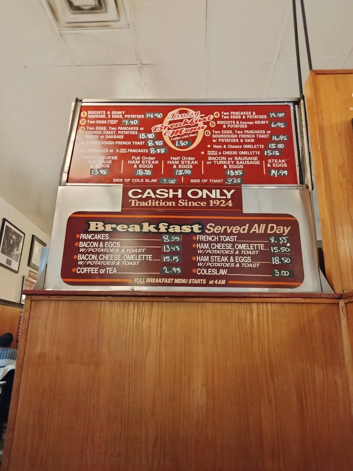 Menu at The Original Pantry Cafe, Los Angeles