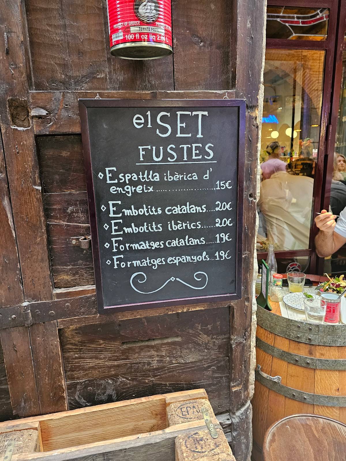 Menu at el SET restaurant, Barcelona, Carrer de l'Esparteria