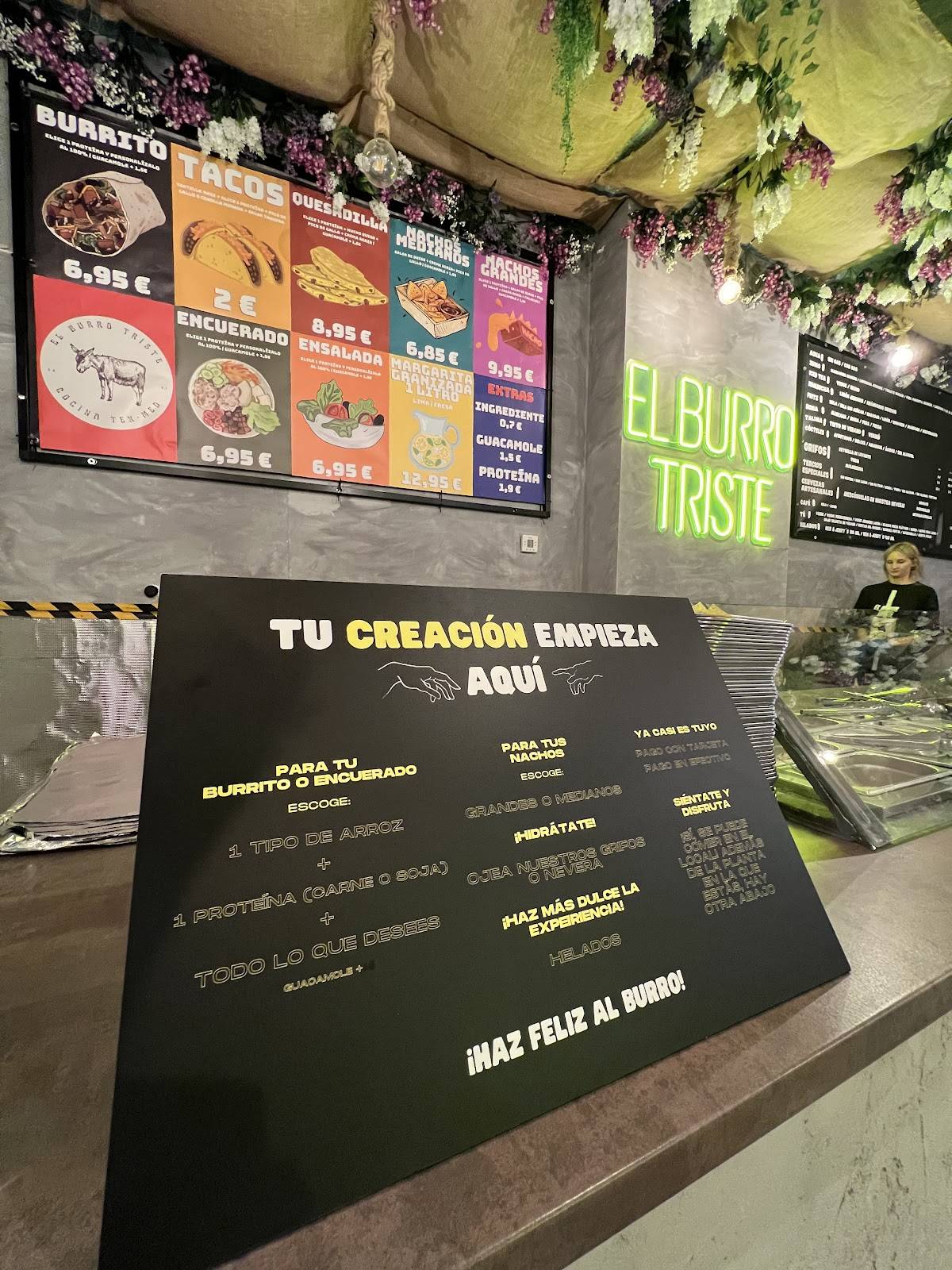 Carta de Restaurante El Burro Triste, Almería