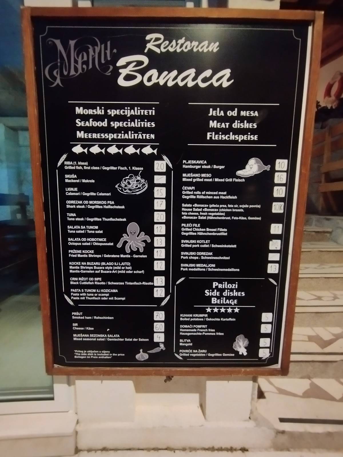Menu at Restoran Bonaca restaurant, Podaca