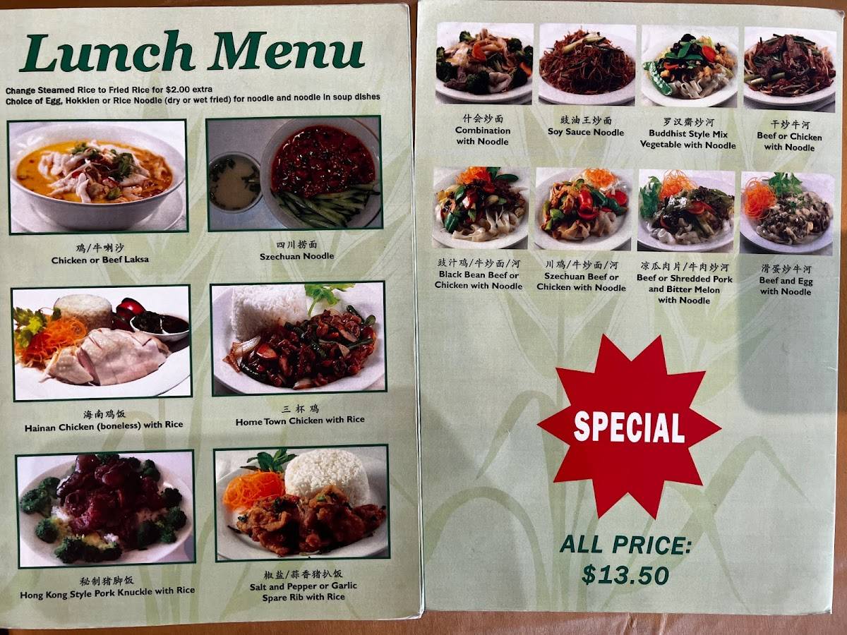 Menu at Rice Kitchen restaurant, Hunters Hill