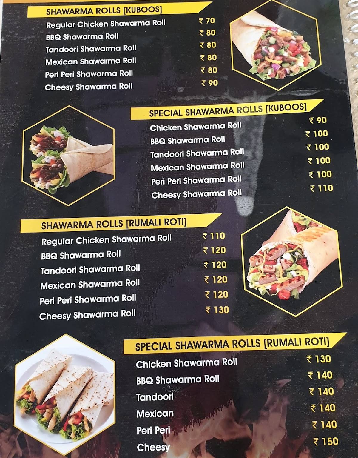 Menu at Rich In shawarma, Chennai
